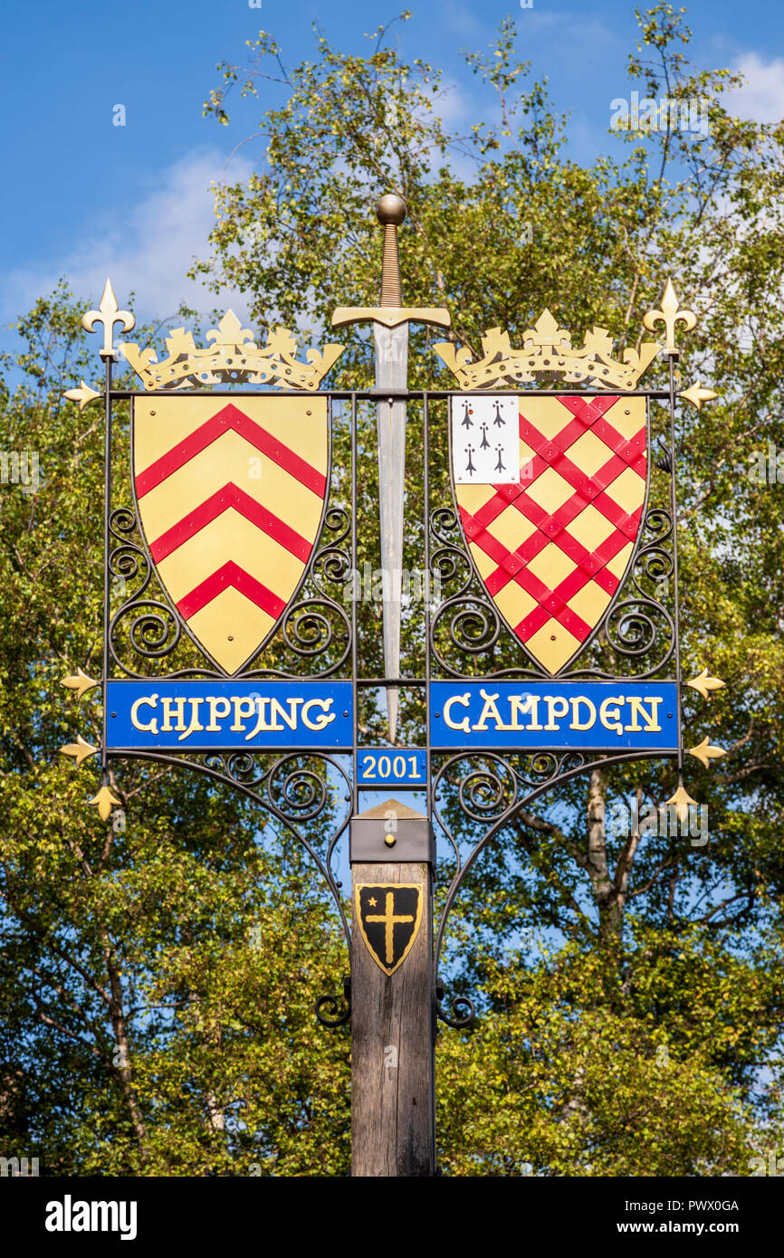 The Chipping Campden village sign, Cotswolds, England Stock Photo - Alamy