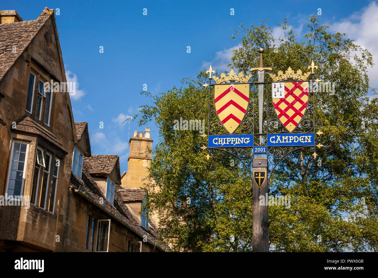 The Chipping Campden village sign, Cotswolds, England Stock Photo - Alamy