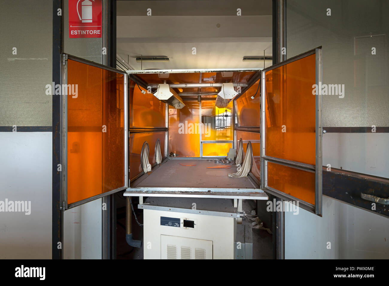 Interior view of an abandoned animal testing facility in Italy Stock ...