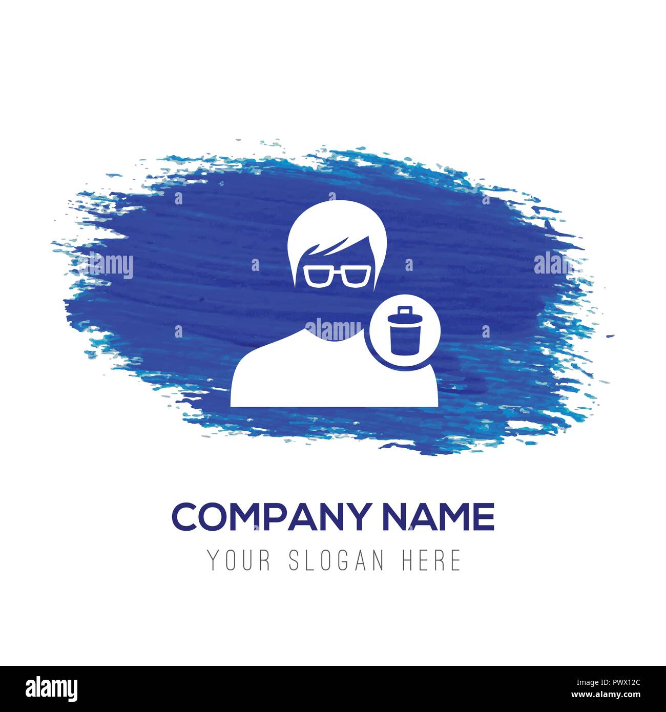 Delete user icon. - Blue watercolor background Stock Vector Image & Art ...