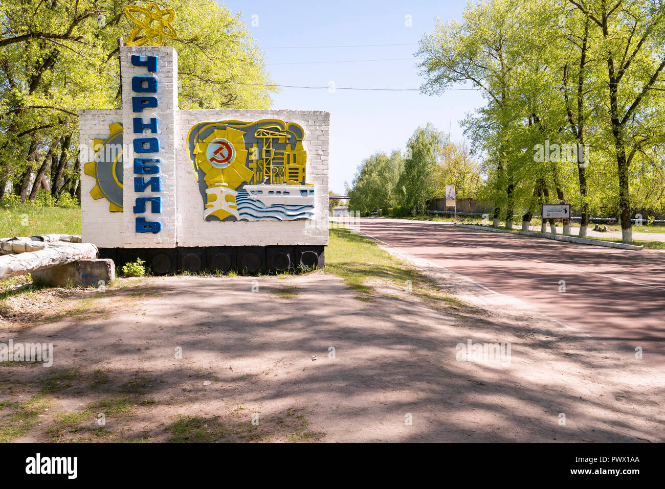 Road chernobyl road sign hi-res stock photography and images - Alamy