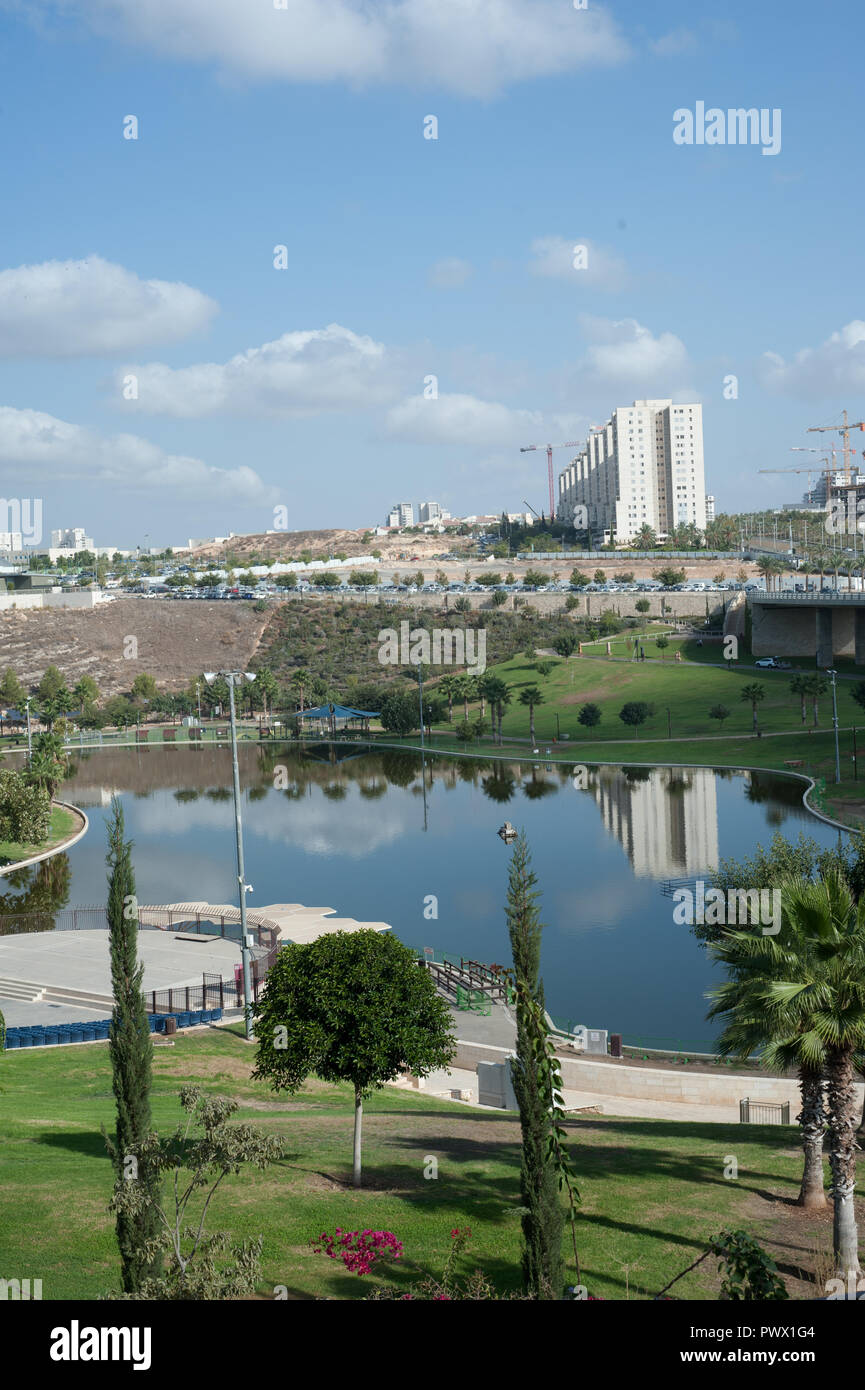 landscape of beautiful park, sunny shooting, Modiin City Stock Photo ...