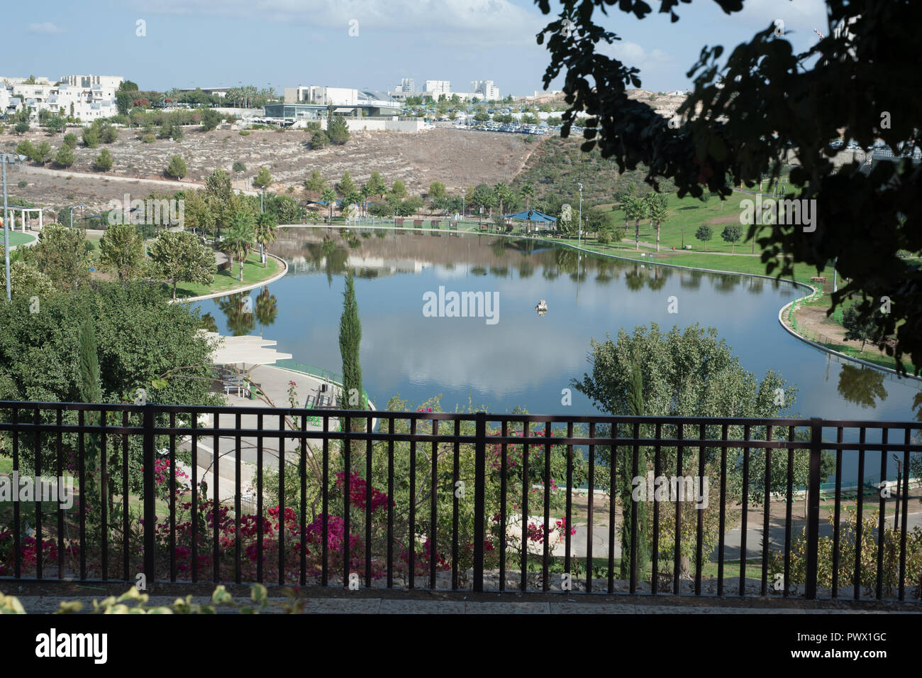 landscape of beautiful park, sunny shooting, Modiin City Stock Photo ...