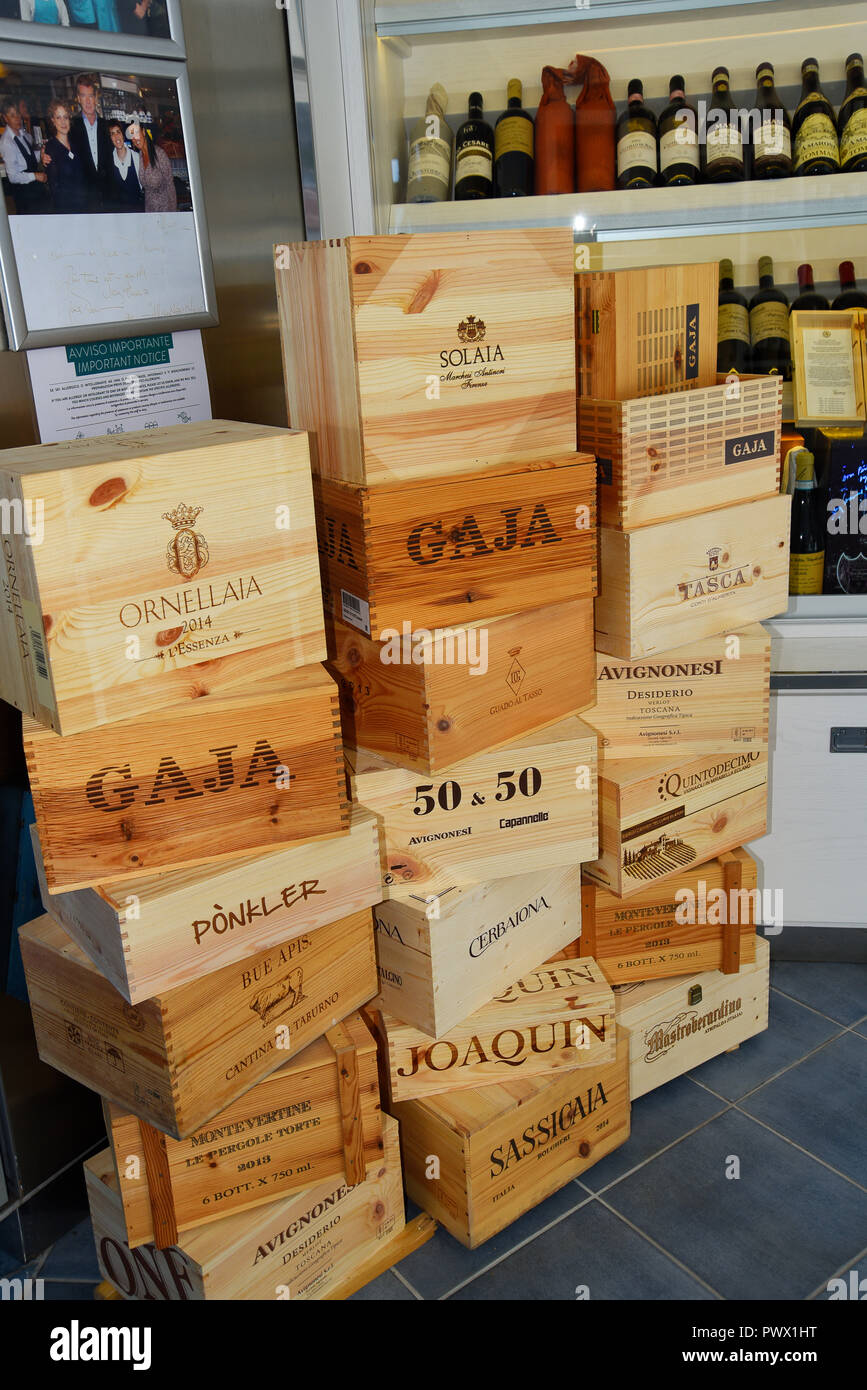 Boxes of Wine in the old town of Sorrento going down into the original ...