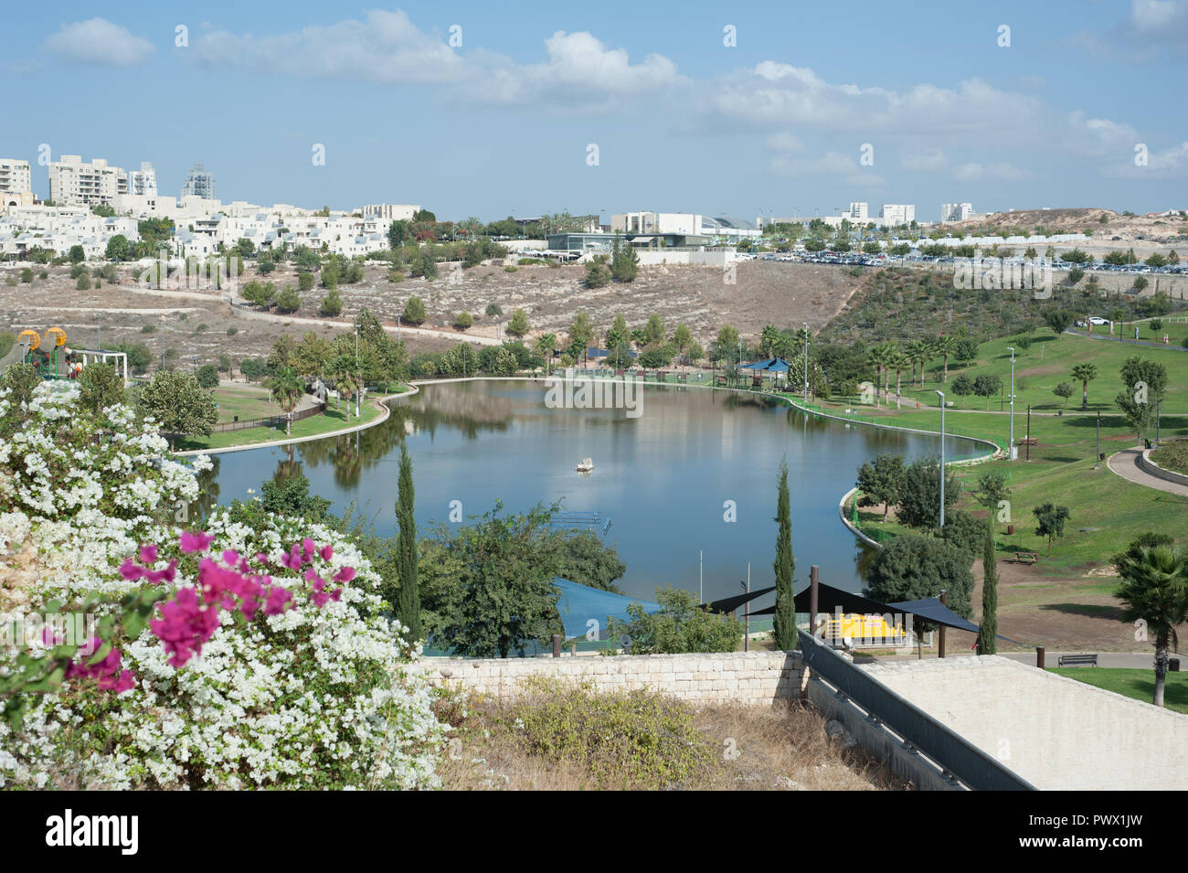 landscape of beautiful park, sunny shooting, Modiin City, Israel Stock ...