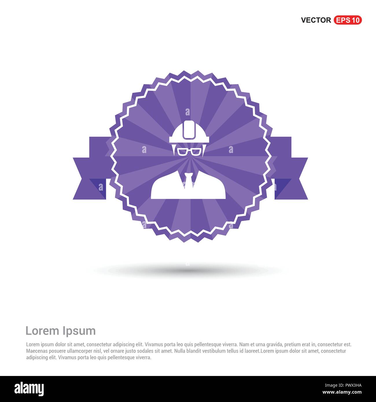 Engineer user Icon - Purple Ribbon banner Stock Vector Image & Art - Alamy