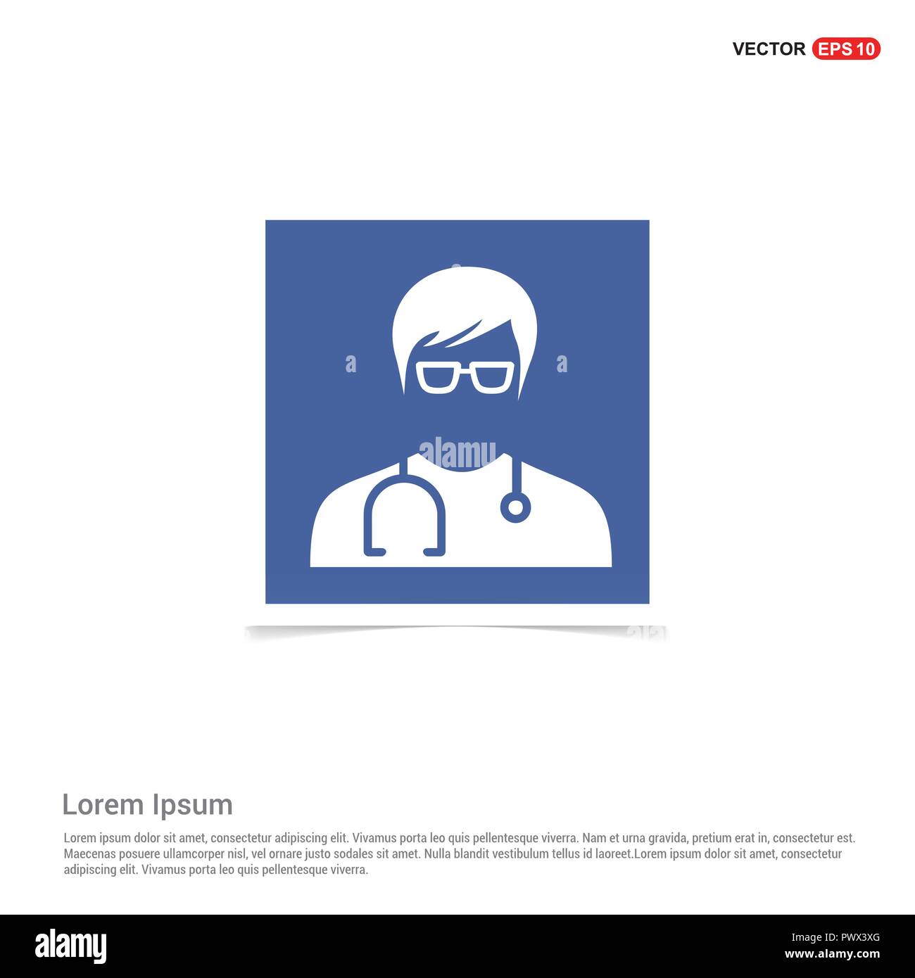 Medical user icon. - Blue photo Frame Stock Vector Image & Art - Alamy