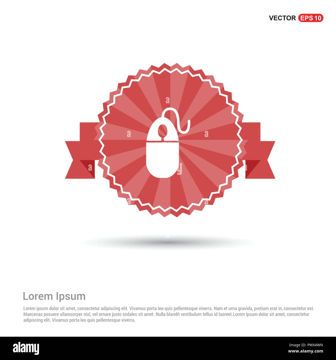 Computer Mouse Icon - Red Ribbon banner Stock Vector Image & Art - Alamy