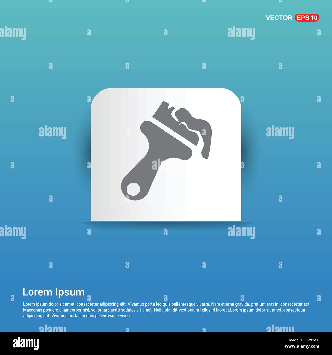 Paint Brush Icon - Blue Sticker button Stock Vector Image & Art - Alamy