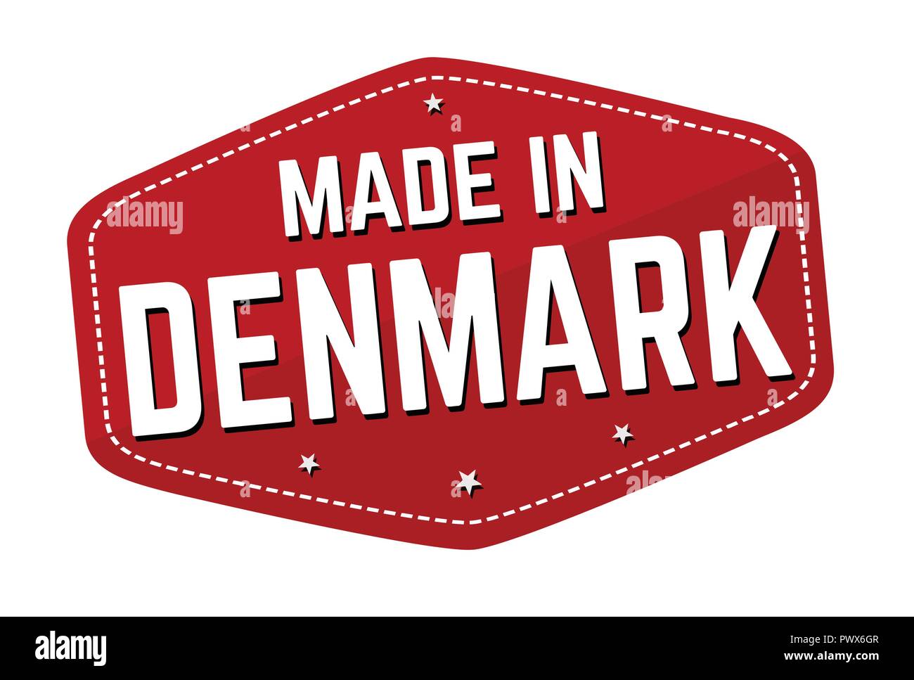 Made in Denmark label or sticker on white background, vector ...