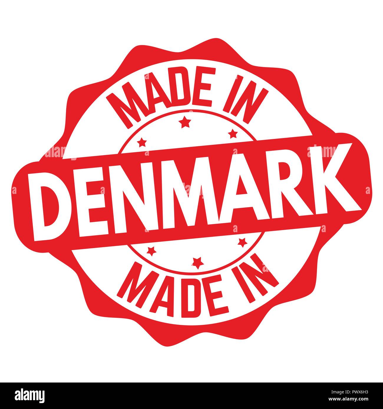 Made in Denmark sign or stamp on white background, vector illustration ...