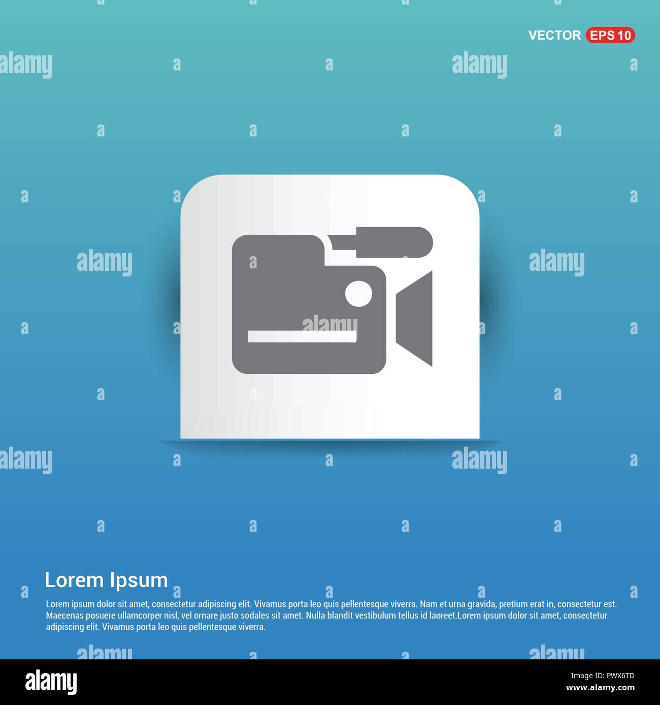 Photo camera icon - Blue Sticker button Stock Vector Image & Art - Alamy