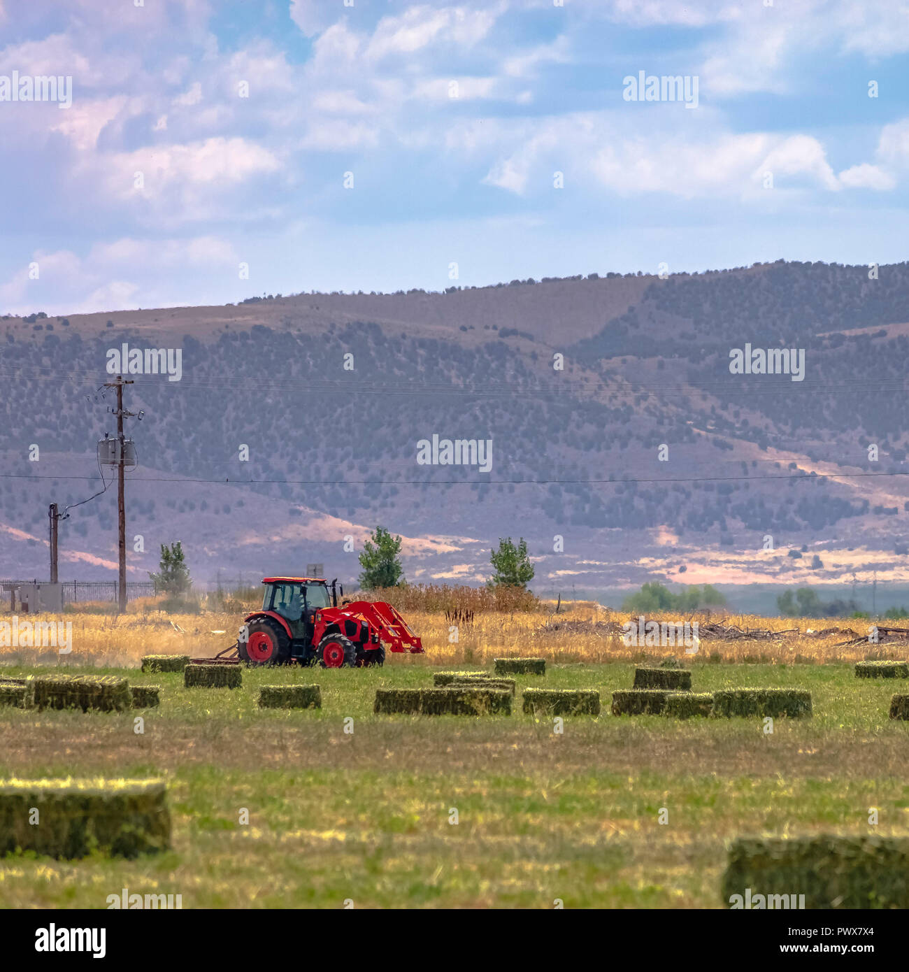 Power Lines Farm : Tractor High Resolution Stock Photography and Images ...