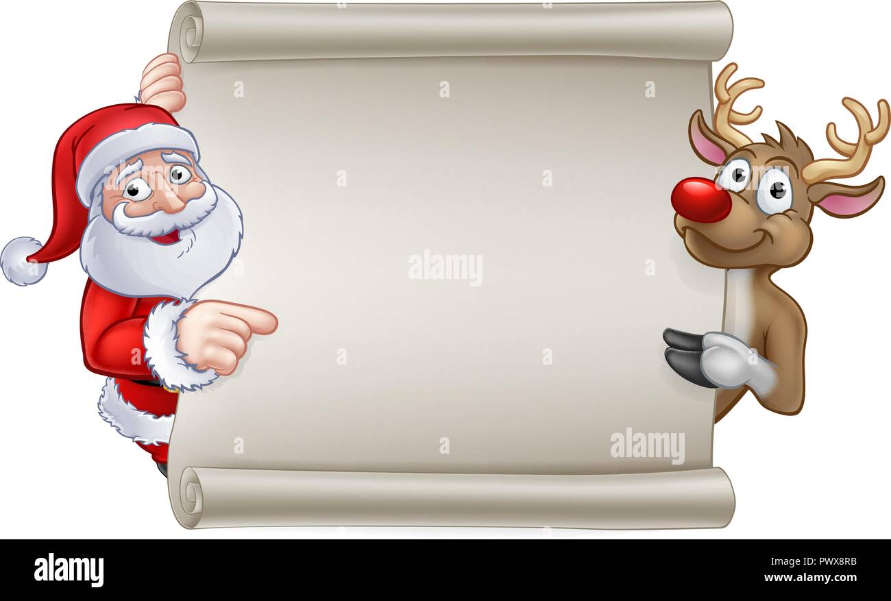 Vector cute santa claus peeping hi-res stock photography and images - Alamy