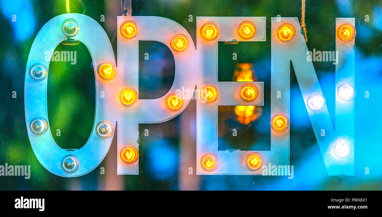 Electric open signage hi-res stock photography and images - Alamy
