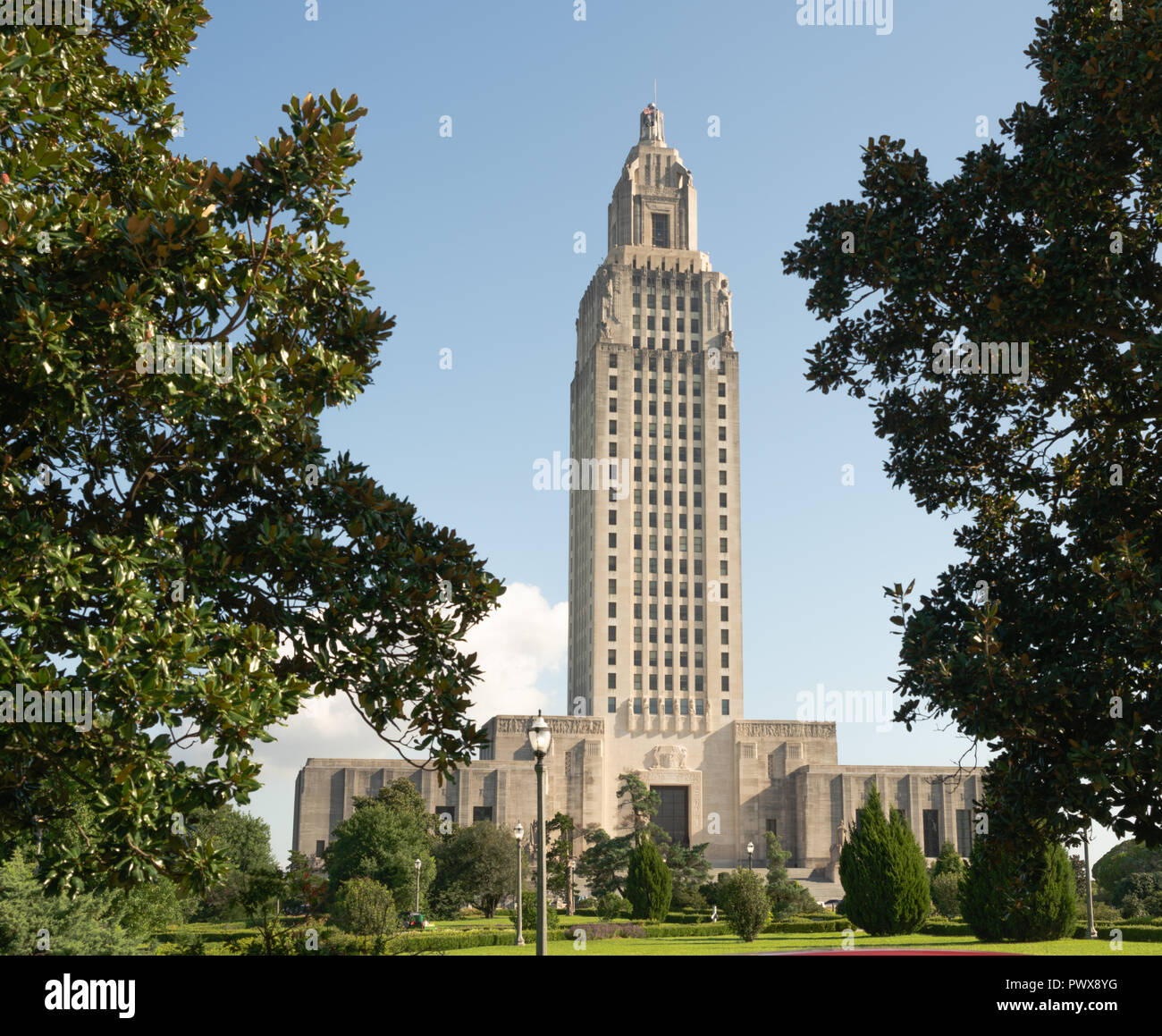 A horizontal composition of the front entrance area at the State ...