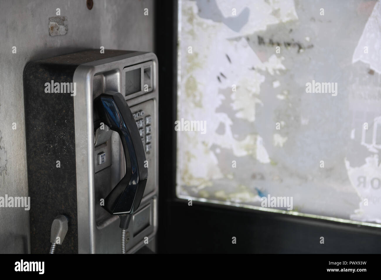 An old BT public telephone handset Stock Photo - Alamy