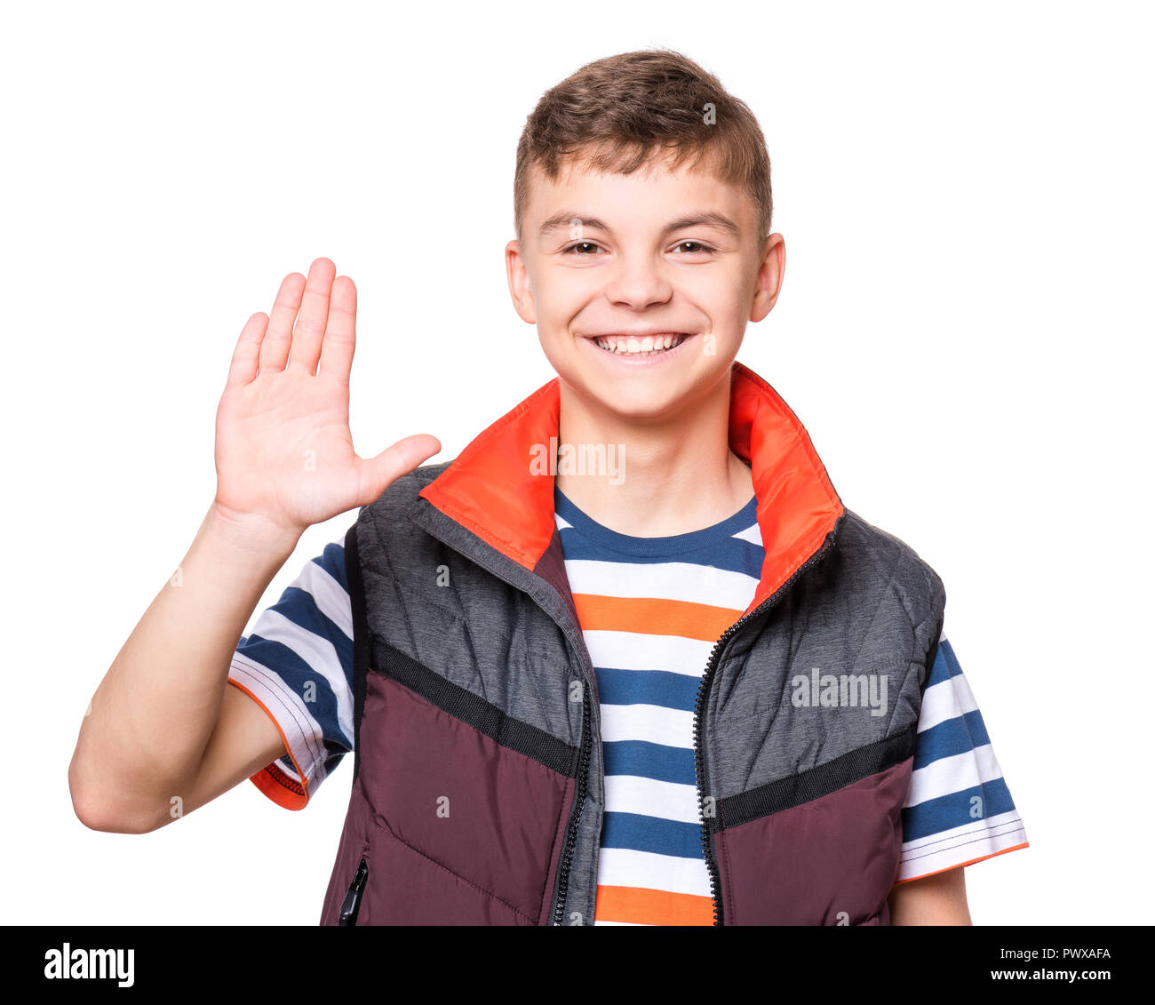 Boy waving greeting friendly hello hi-res stock photography and images ... Boy waving greeting friendly hello hi-res stock photography and images ...