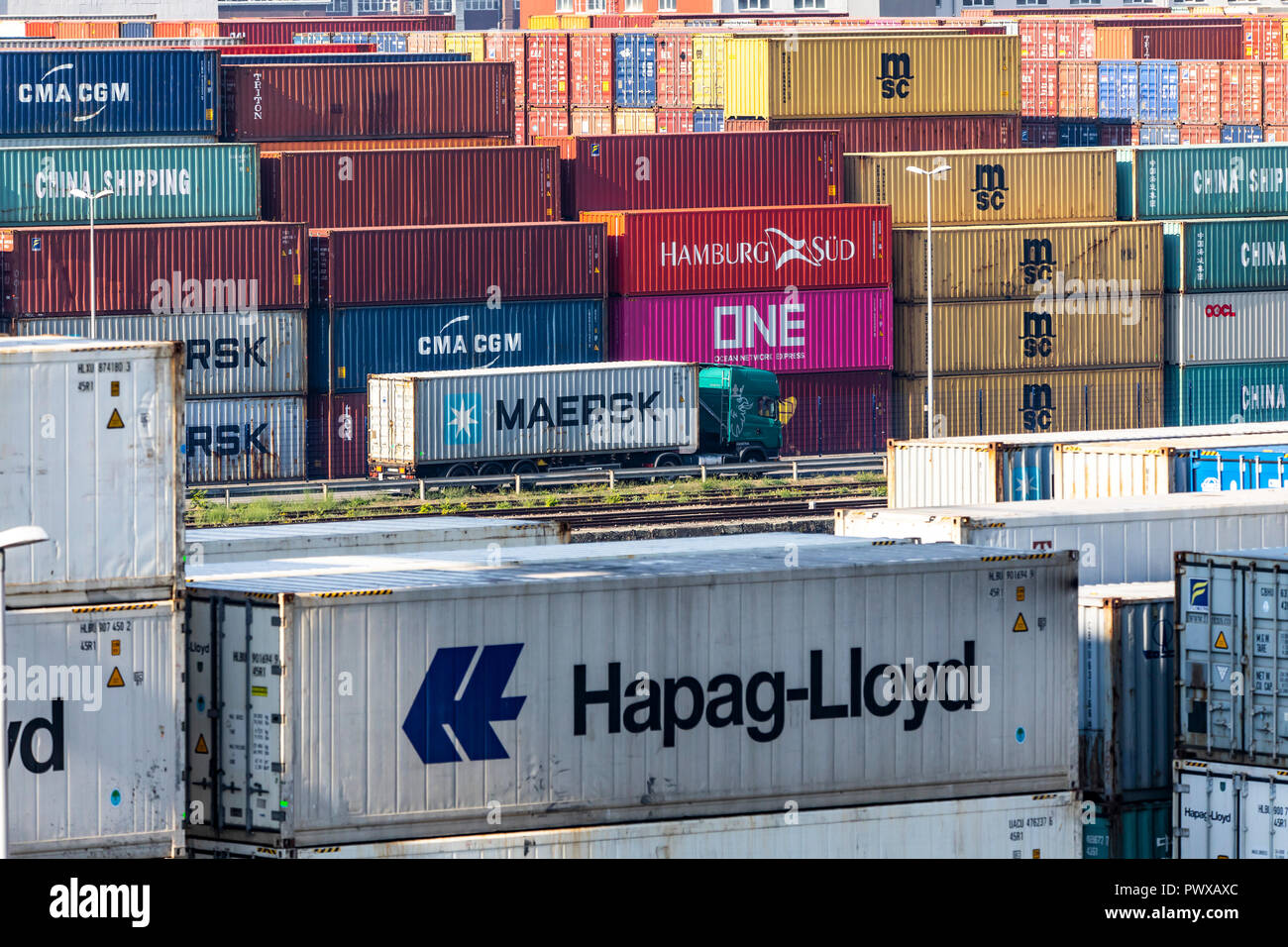 Container terminal in the Rhein-Neckar-Hafen Mannheim, in terms of area ...