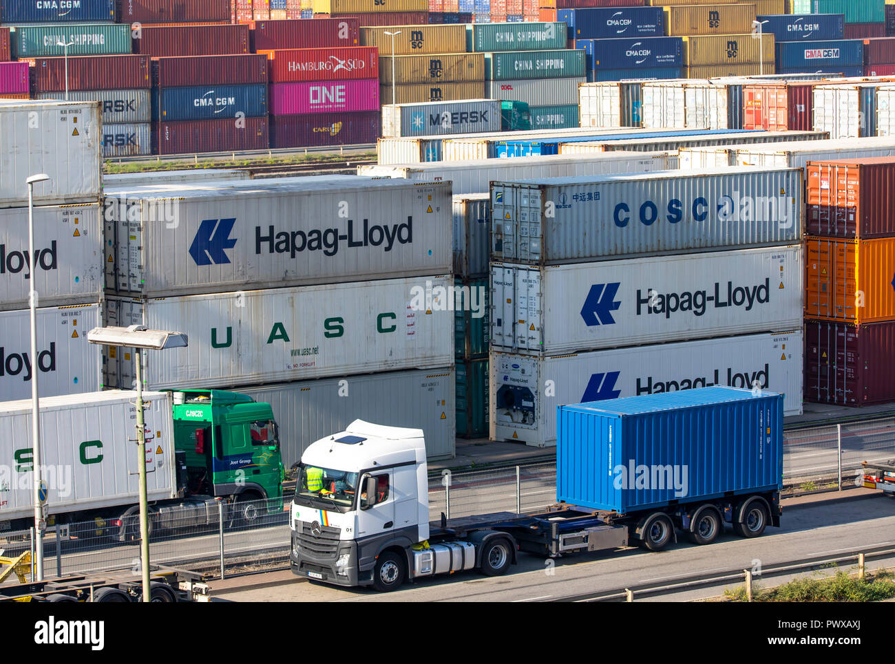 Container terminal in the Rhein-Neckar-Hafen Mannheim, in terms of area ...