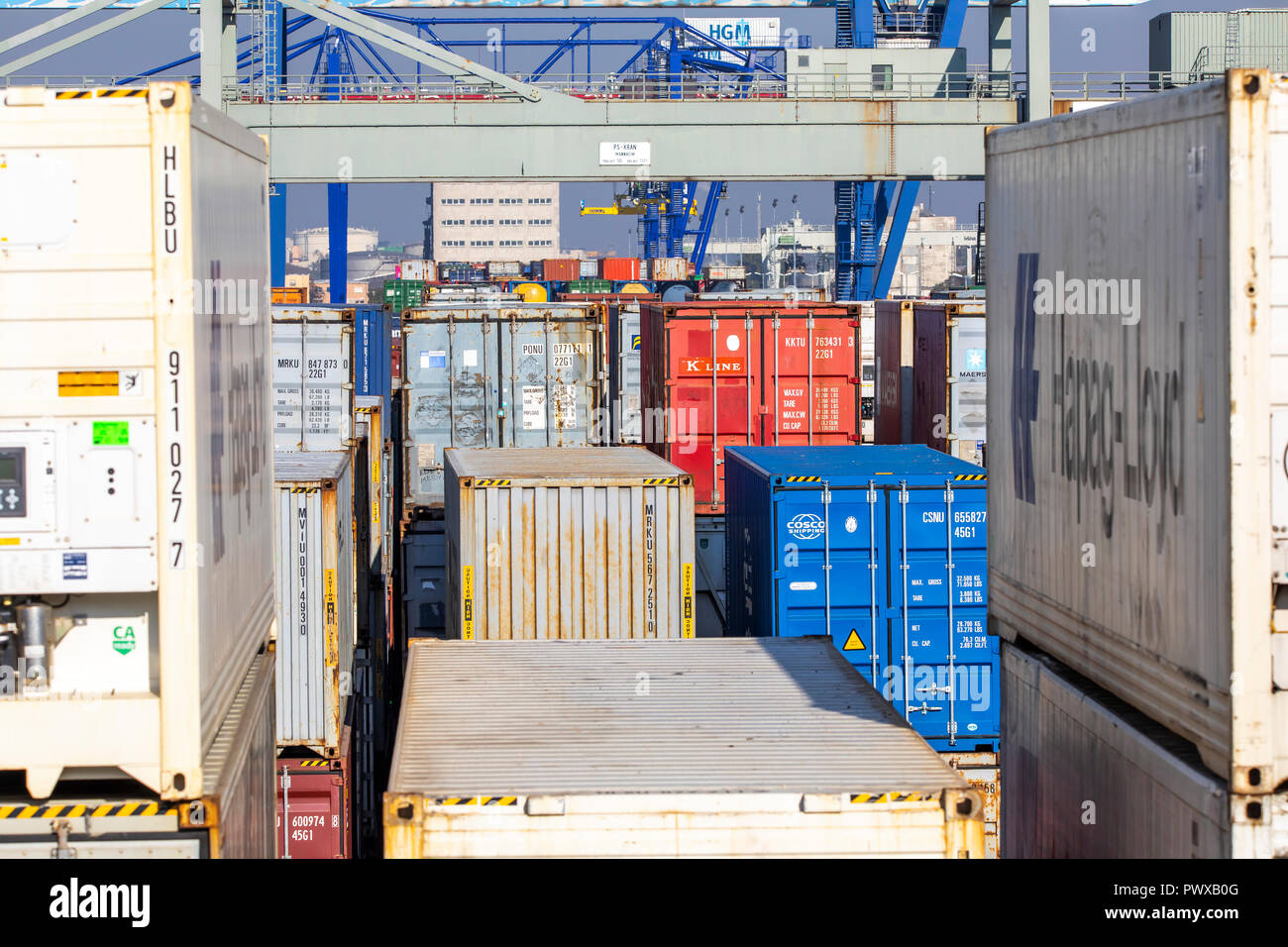Container terminal in the Rhein-Neckar-Hafen Mannheim, in terms of area ...