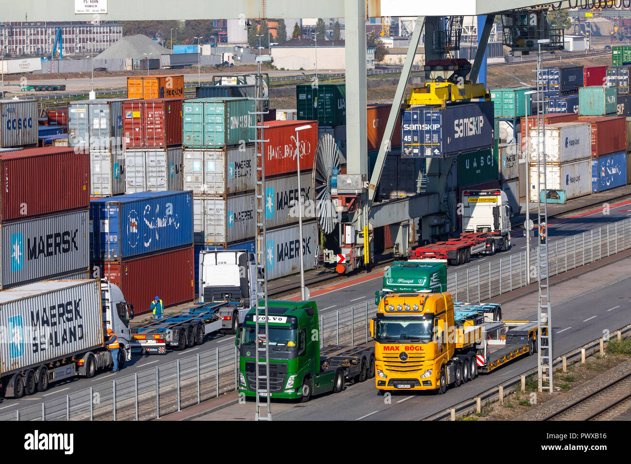 Container terminal in the Rhein-Neckar-Hafen Mannheim, in terms of area ...