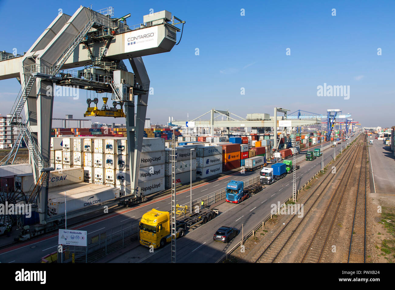 Container terminal in the Rhein-Neckar-Hafen Mannheim, in terms of area ...