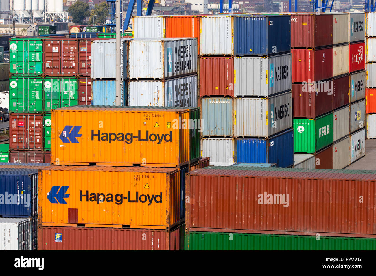 Container terminal in the Rhein-Neckar-Hafen Mannheim, in terms of area ...