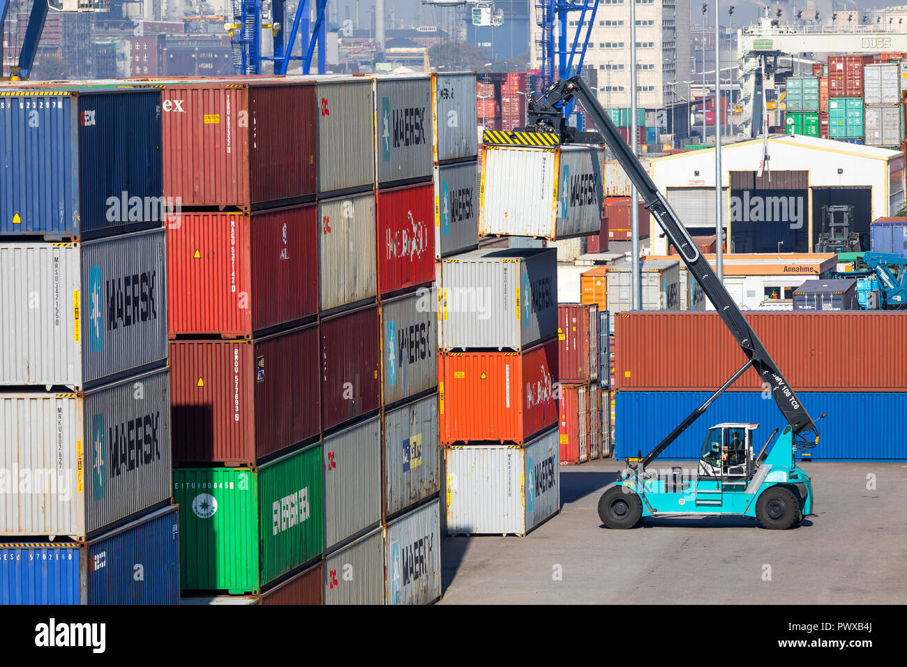 Container terminal in the Rhein-Neckar-Hafen Mannheim, in terms of area ...