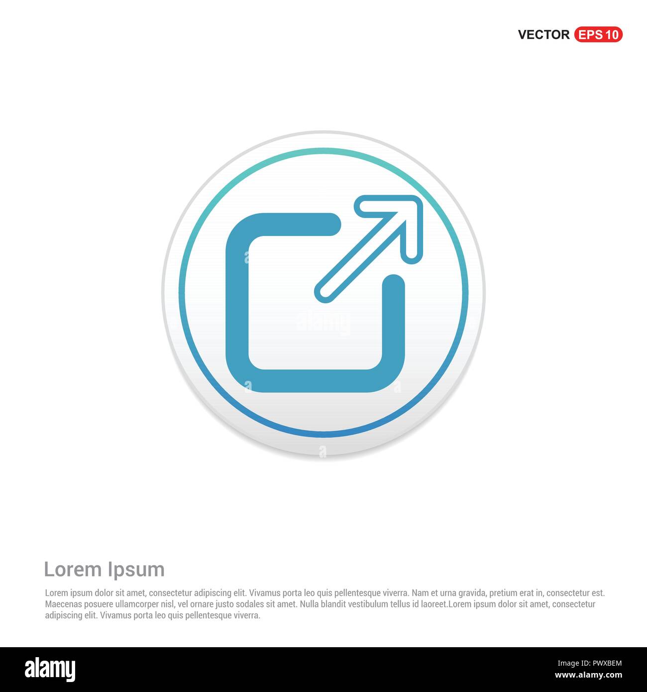 Full screen icon - white circle button Stock Vector Image & Art - Alamy