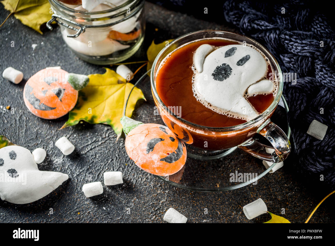 Funny idea for Halloween party, hot chocolate with decorative with ...
