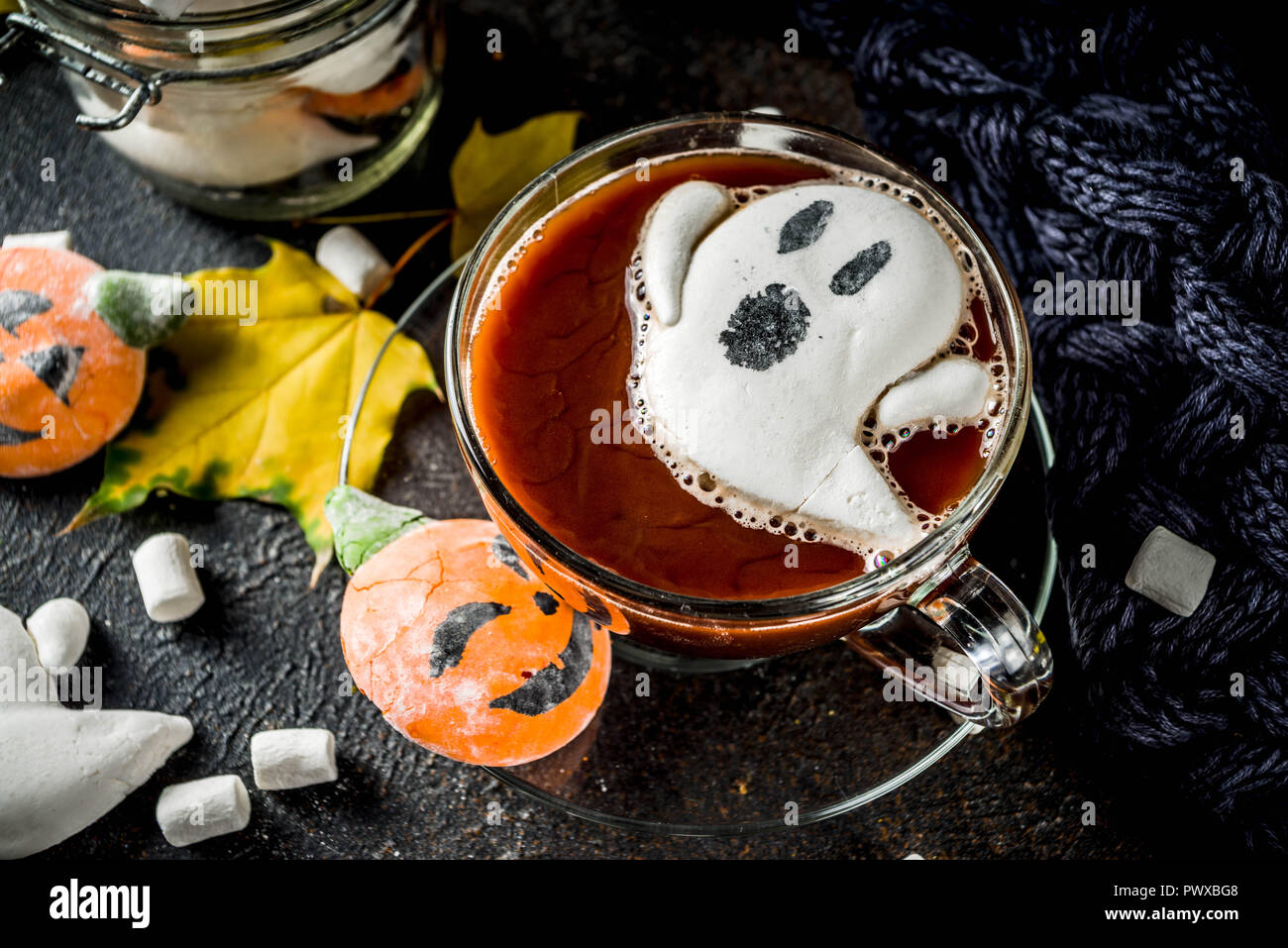 Funny idea for Halloween party, hot chocolate with decorative with ...