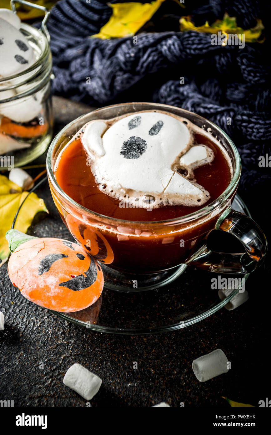 Funny idea for Halloween party, hot chocolate with decorative with ...