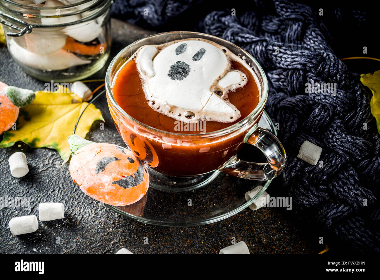 Funny idea for Halloween party, hot chocolate with decorative with ...