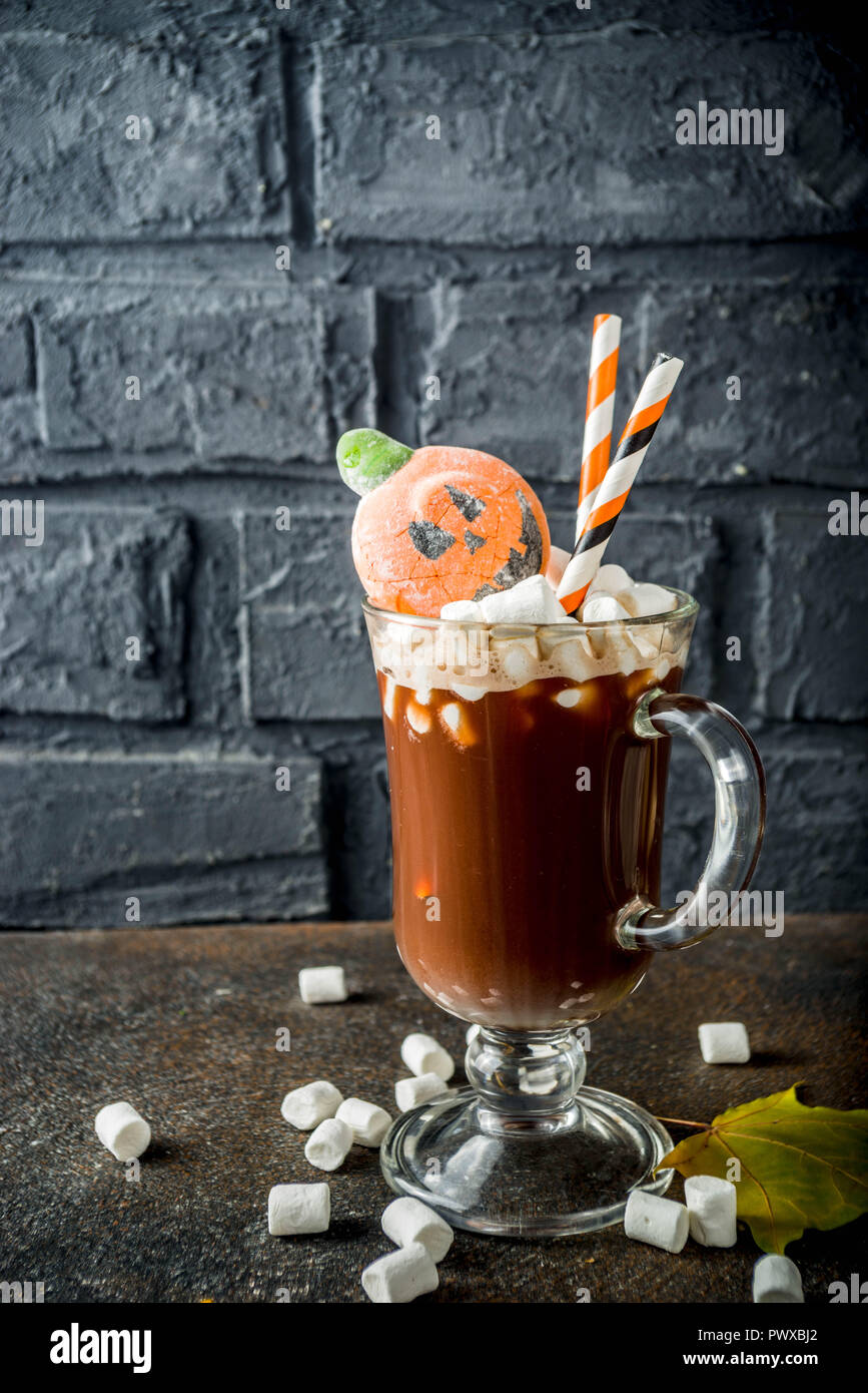 Funny idea for Halloween party, hot chocolate with decorative with ...