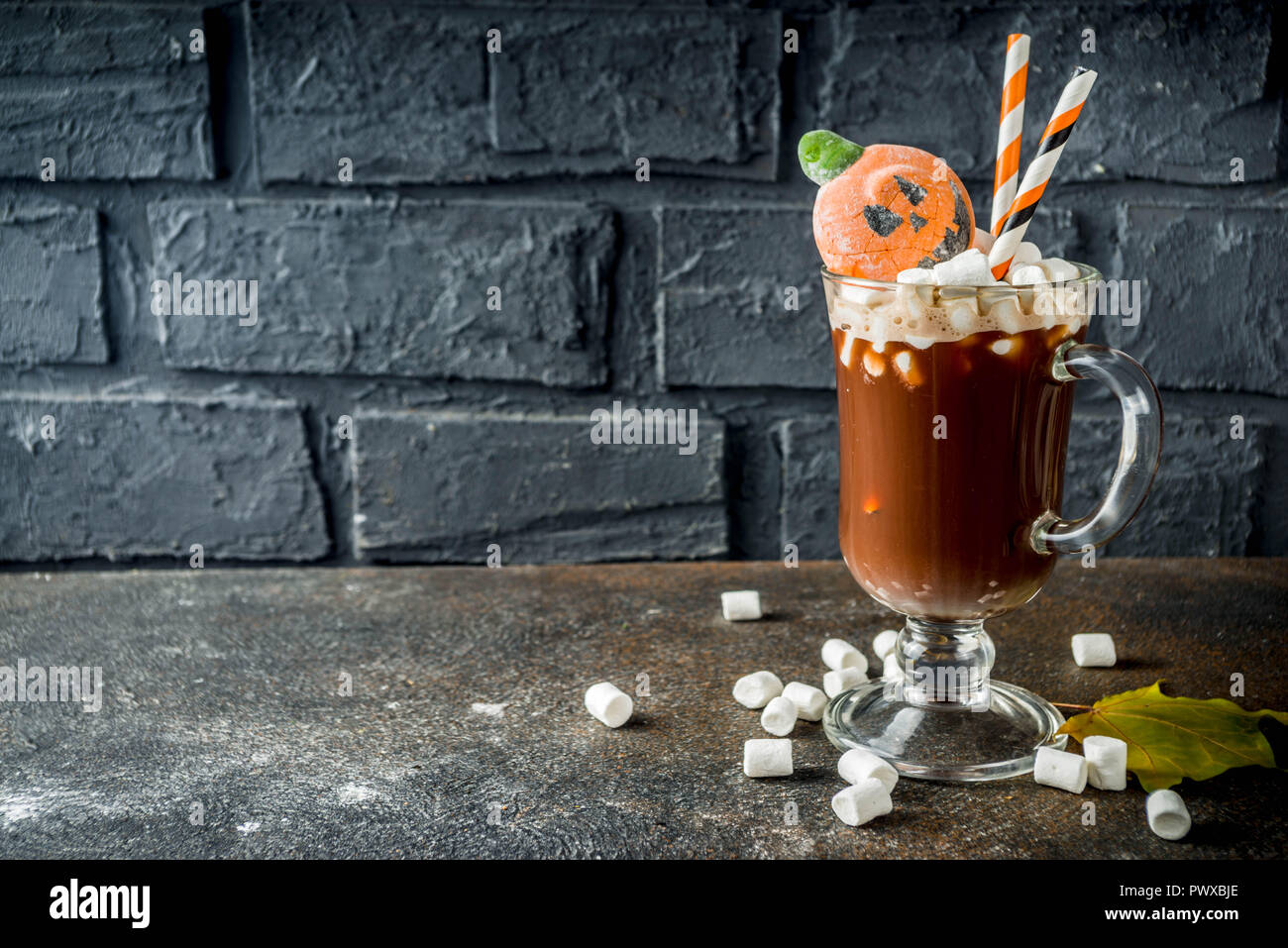 Funny idea for Halloween party, hot chocolate with decorative with ...