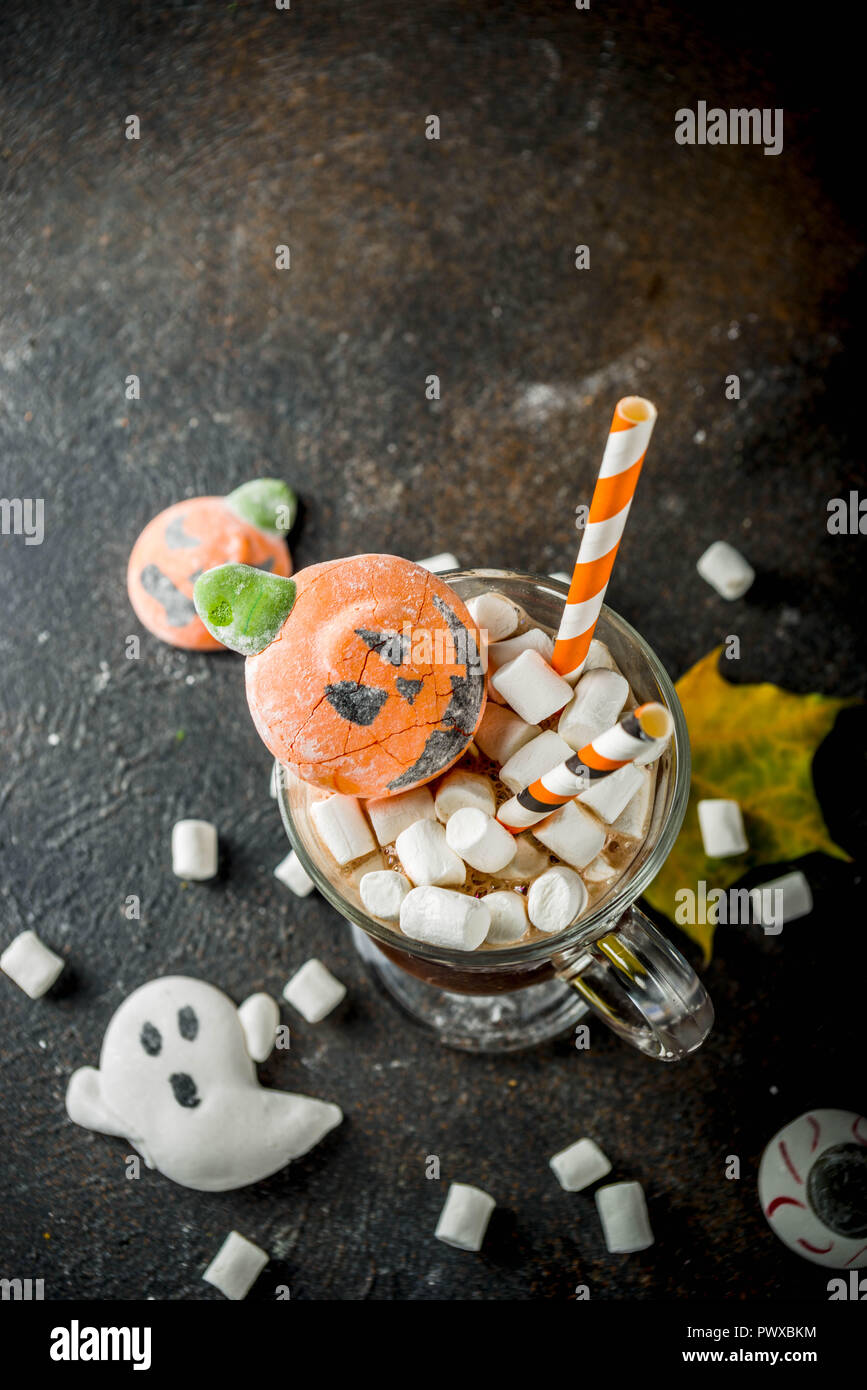 Funny idea for Halloween party, hot chocolate with decorative with ...