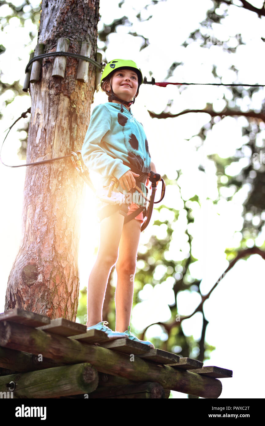 adventure in a rope park Stock Photo - Alamy