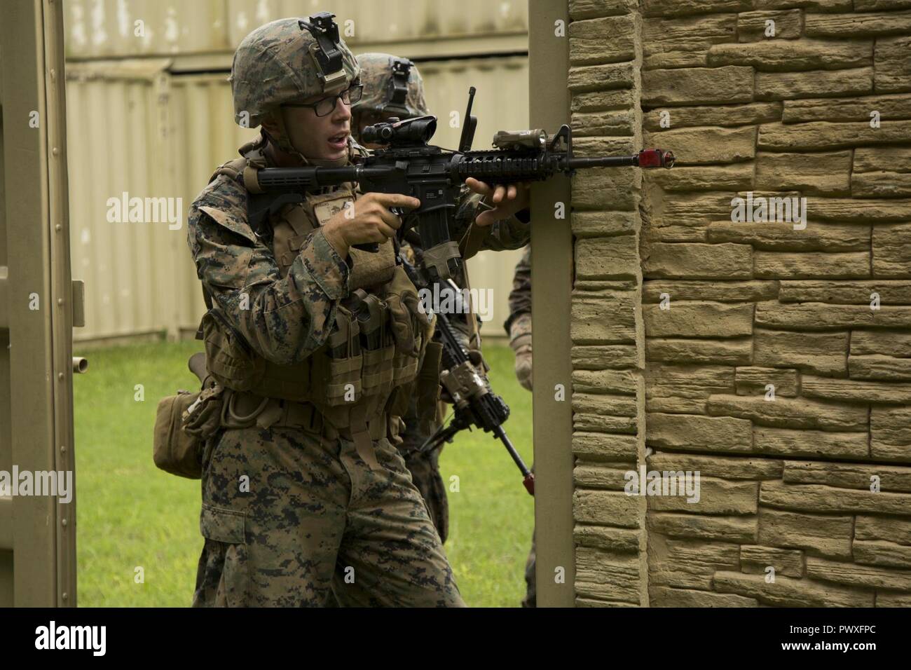 U.S. Marine Corps Sgt. Caleb Kinnaird, squad leader, with Alpha Company ...