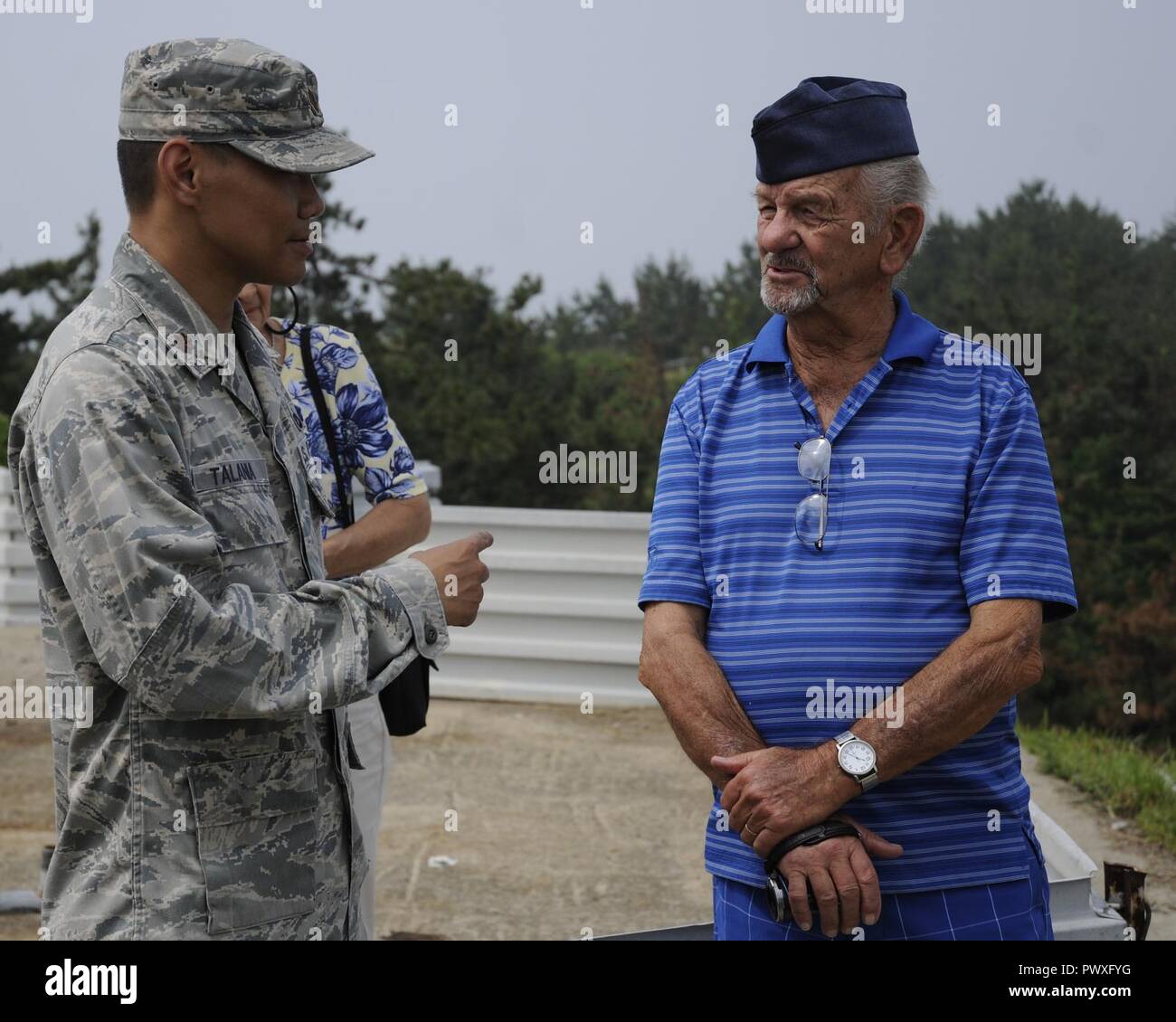 U.S. Air Force Maj. Jeric Talania, 8th Fighter Wing Protocol officer in ...