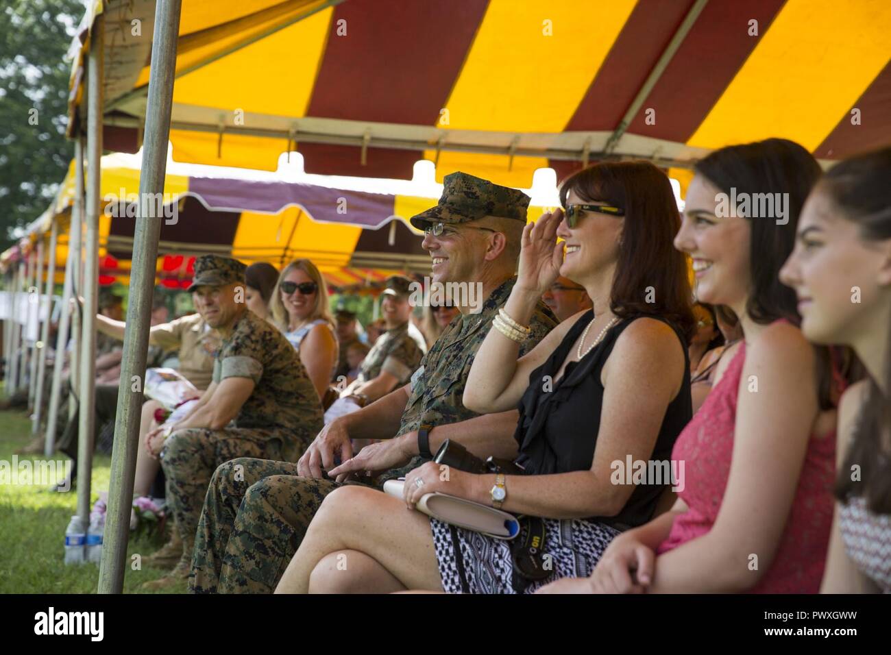 U.S. Marine Corps Col. John B. Atkinson, incoming commanding officer ...