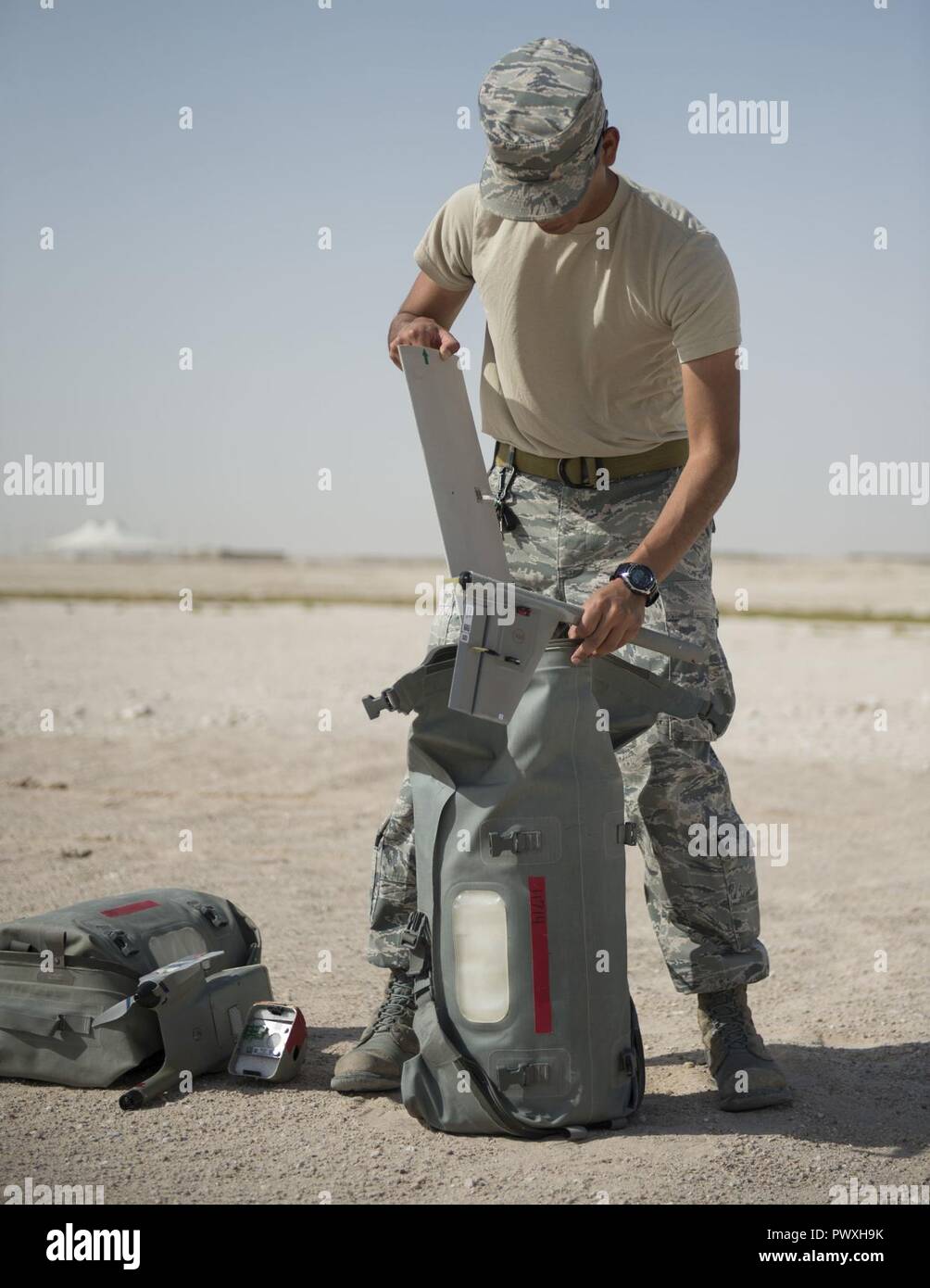 U.S. Air Force Senior Airman Luis Sandoval, a Raven- B operator with ...