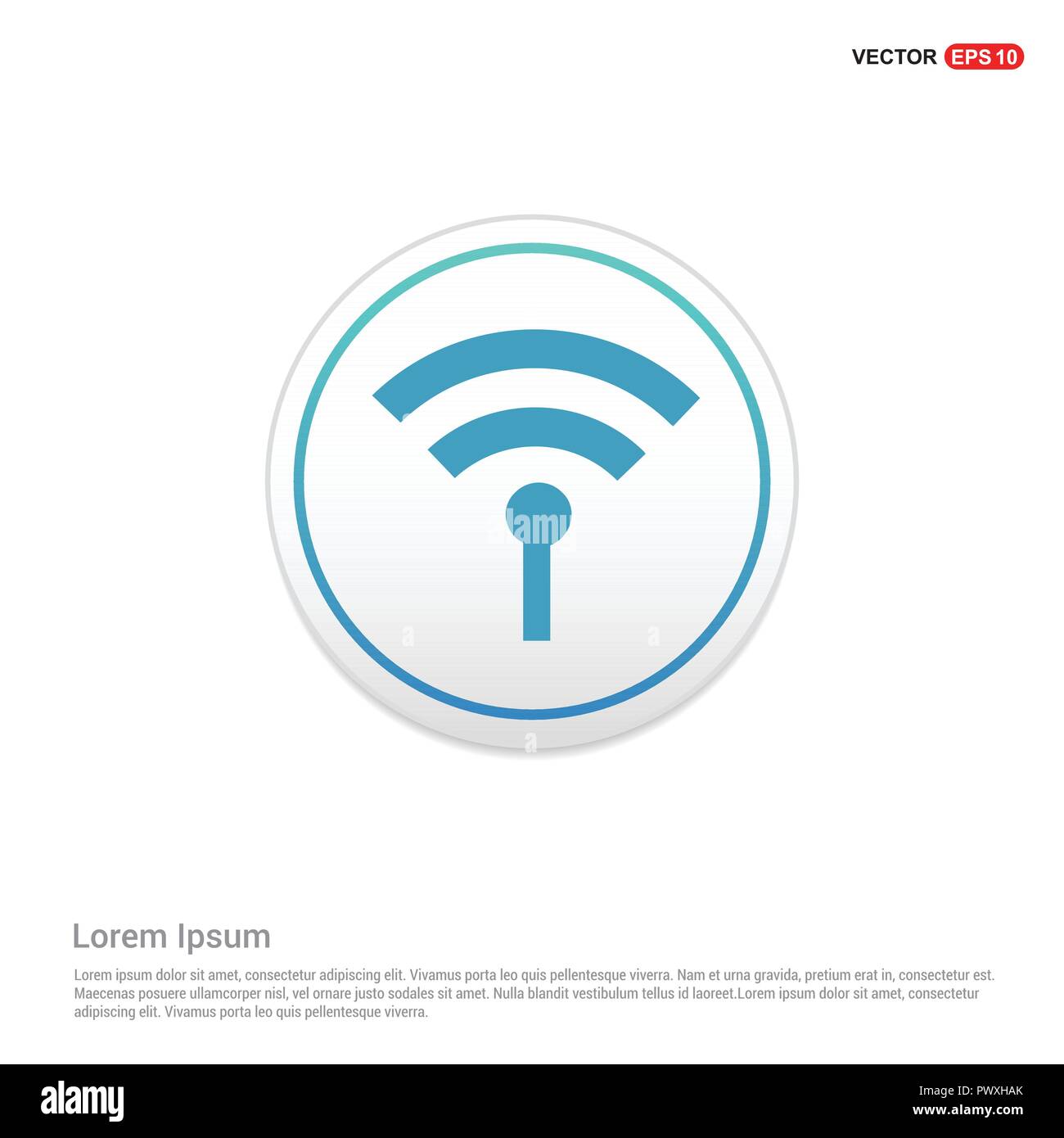 Wifi Icon - white circle button Stock Vector Image & Art - Alamy