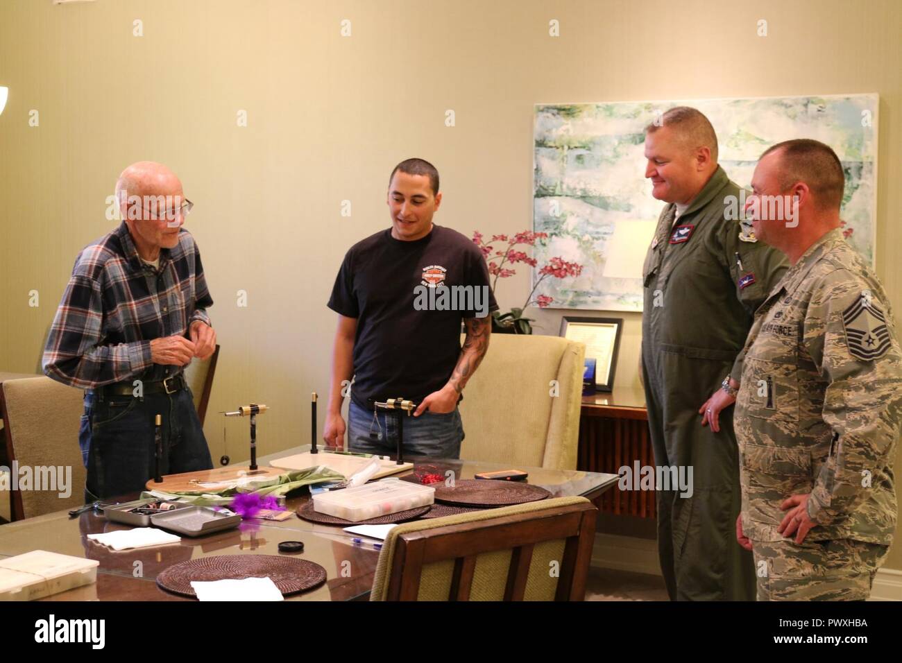 Col. Christopher Ogren, 477th Fighter Group Commander, and Chief Master ...