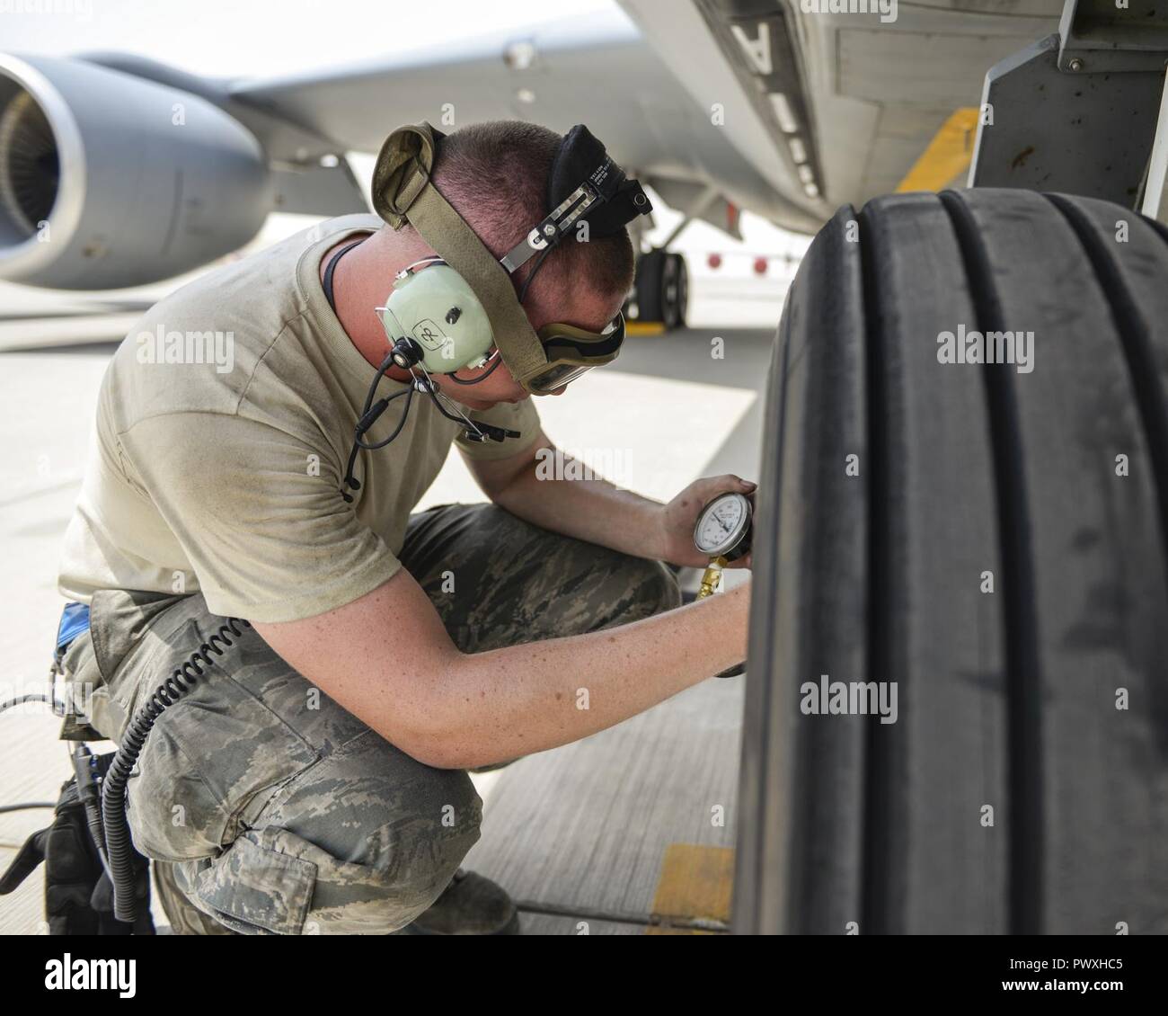 U.S. Air Force Airman 1st Class Jon Nay, crew chief assigned to the ...