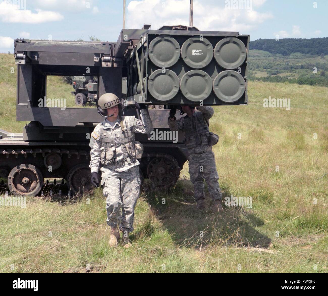 U.S. Army Spc. Erika Cotton, Alpha Battery, 1-147th Field Artillery ...