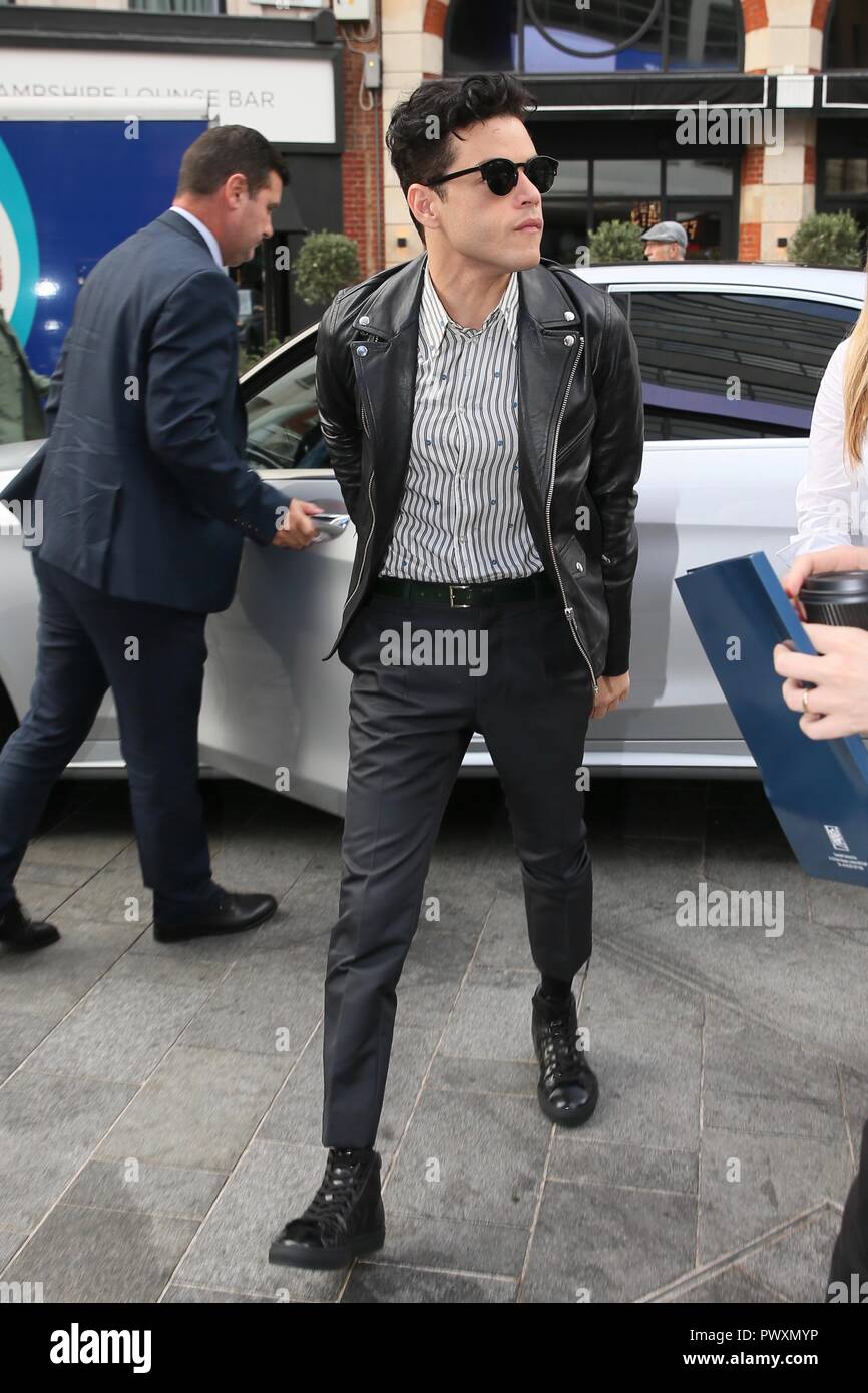 Rami Malek seen arriving at Global studios for radio interviews ...