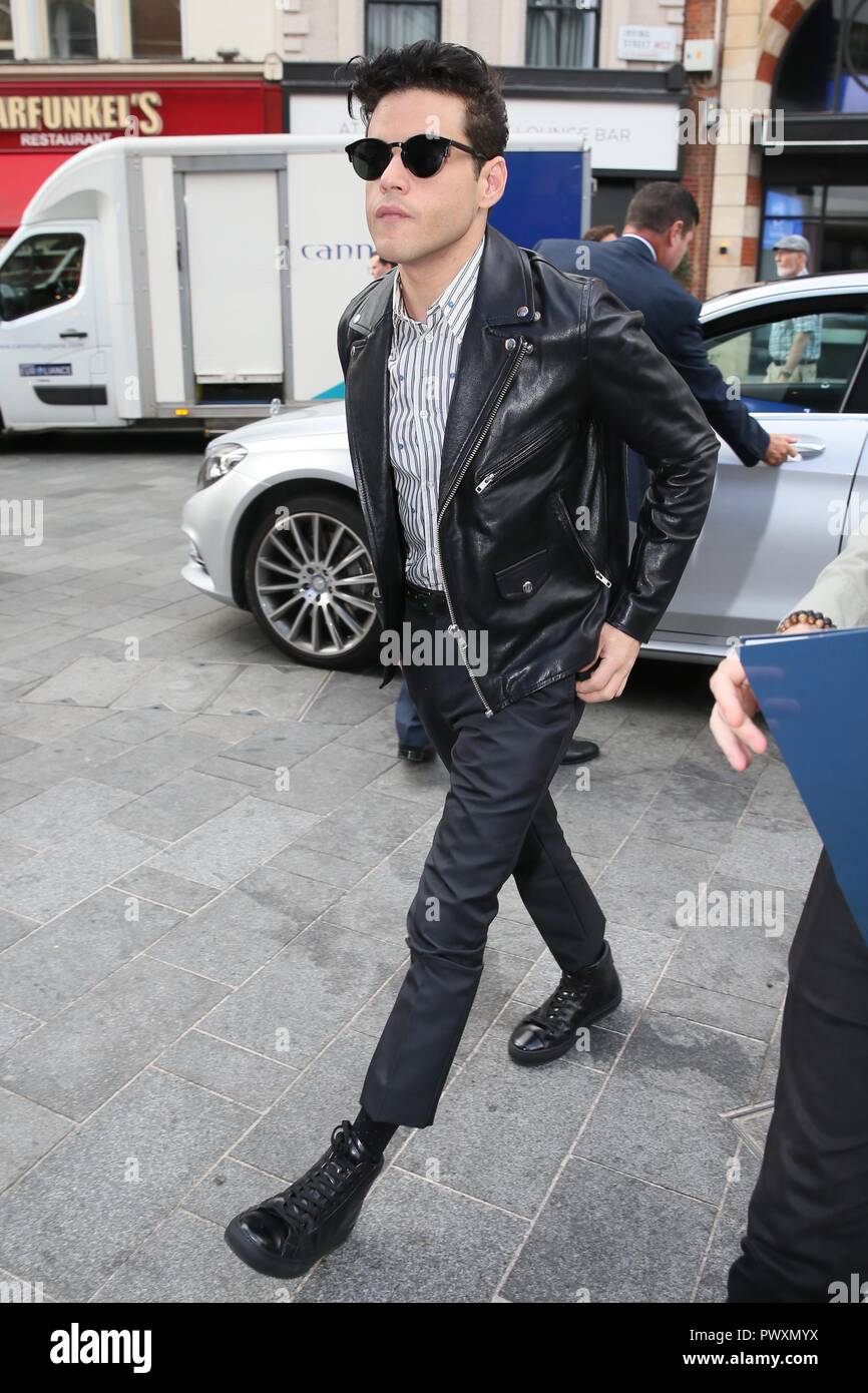 Rami Malek seen arriving at Global studios for radio interviews ...