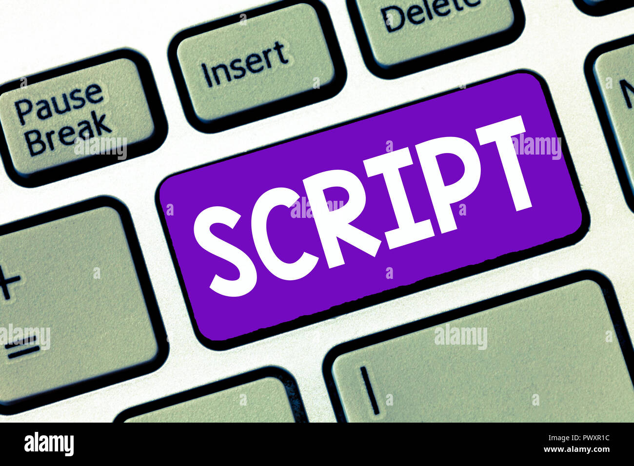 Text sign showing Script. Conceptual photo handwriting as distinct from ...