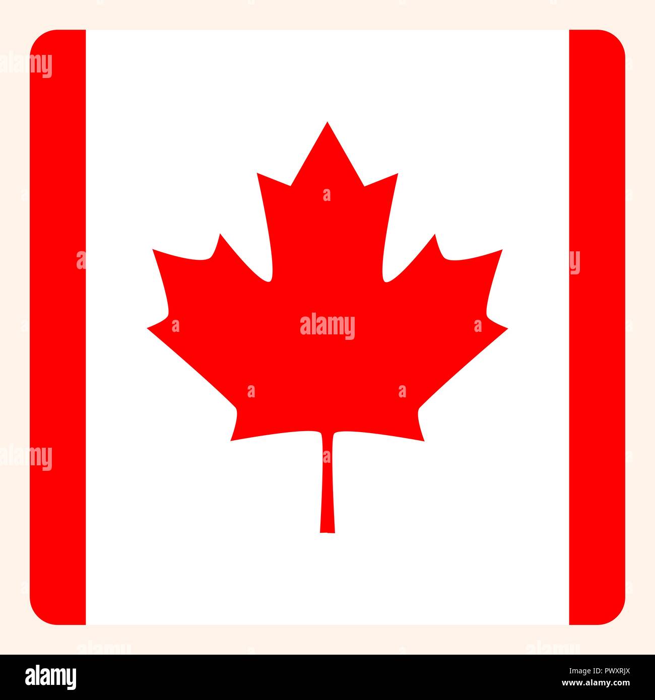 Canada square flag button, social media communication sign, business ...